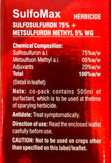 Sulfosulfuron 75%+ Metsulfuron methyl 5% WG Herbicide - Sulfo Max ...
